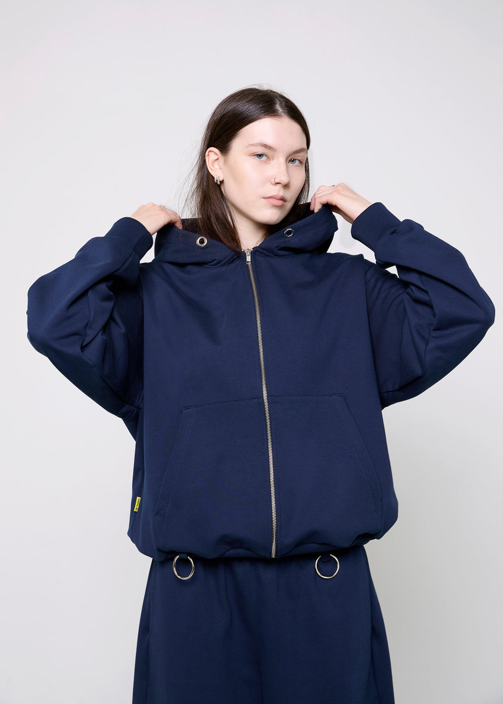 BASIC & BUBBLE navy zipped set