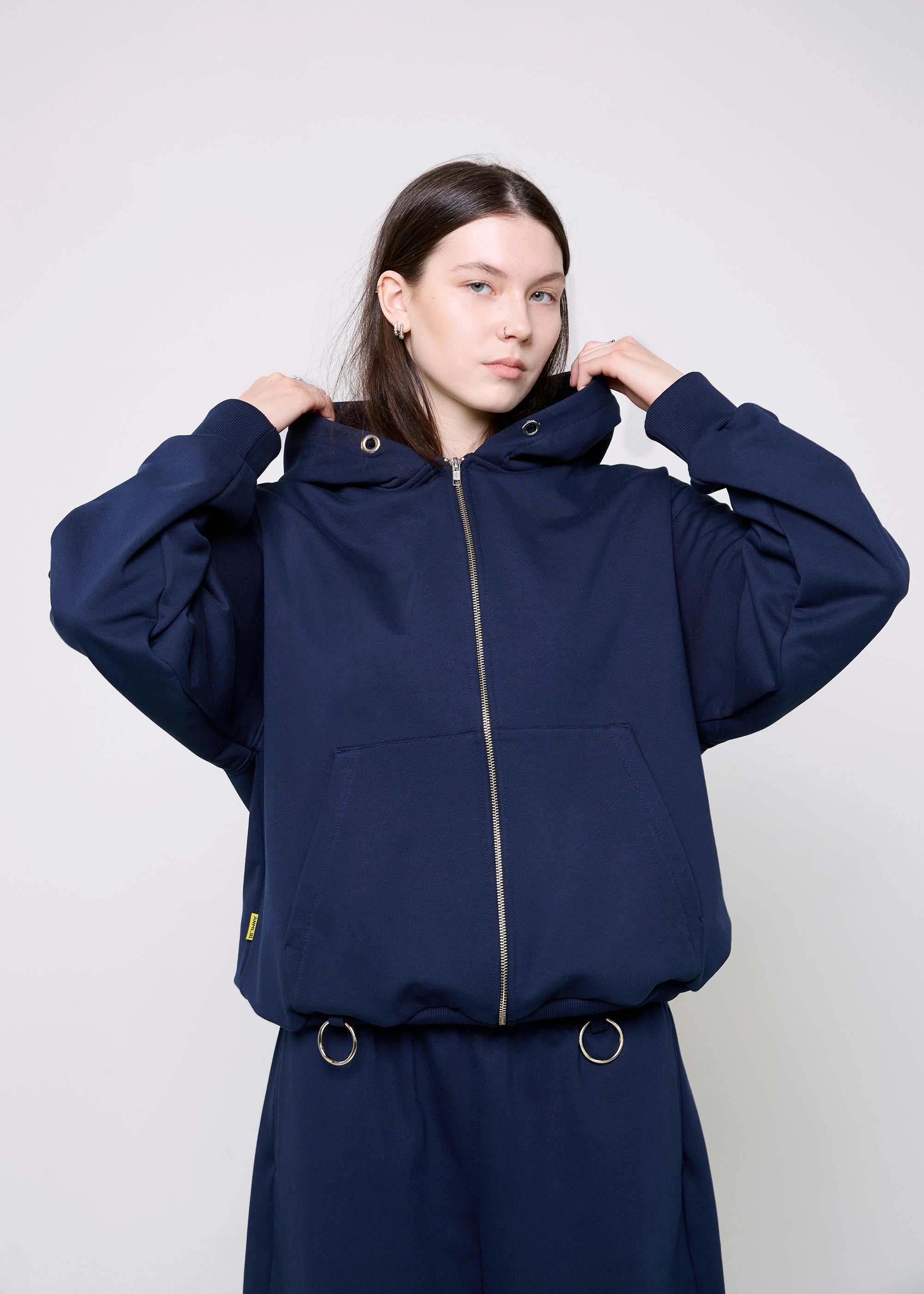 BASIC navy zipped hoodie
